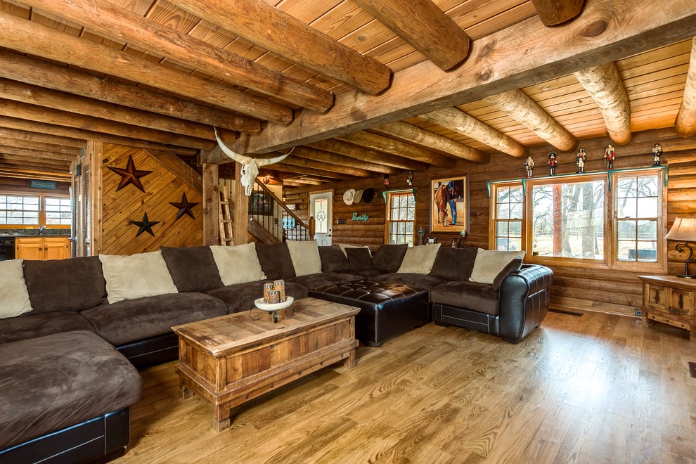 Log Cabin Update - Rustic - Living Room - Dallas - by Real Estate Man ...