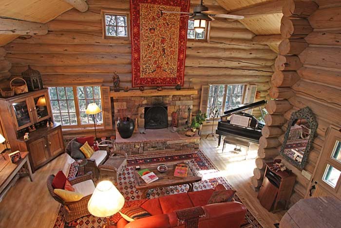 Log Home Addition in Tesuque, NM - Rustic - Living Room - Albuquerque ...