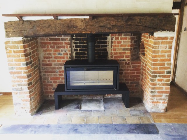 Lovely Inglenook brick fireplace. Lovely large oak beam. We replaced a ...
