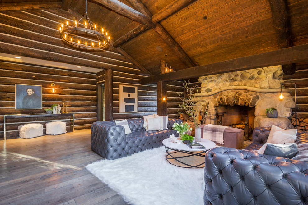 Luxe Log Cabin in the Canyon - Rustic - Living Room - Los Angeles - by ...