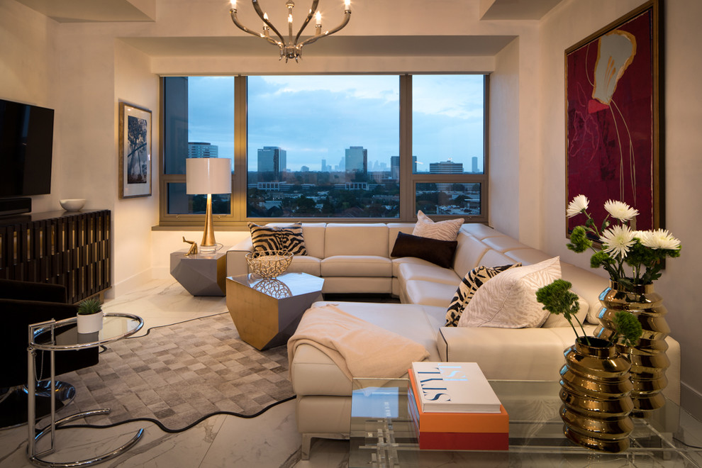 Luxurious High Rise Condo - Contemporary - Living Room - Houston - by ...