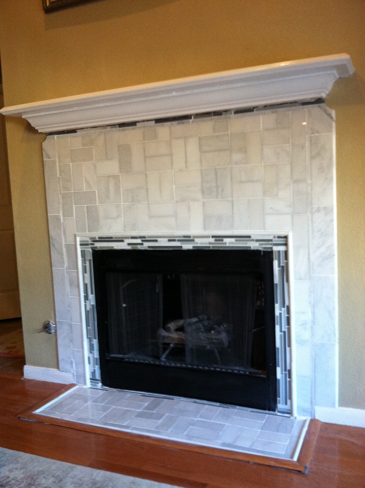 Marble Fireplace - Transitional - Living Room - Austin - by Bobcat ...