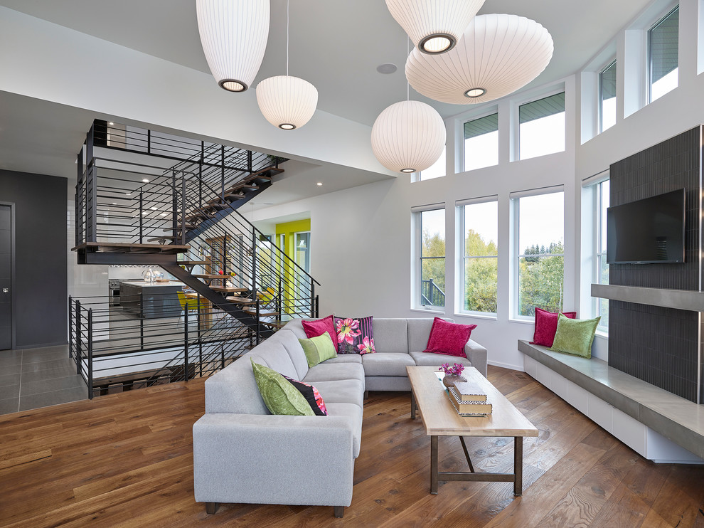 Matrix Great Room & Stairs - Contemporary - Living Room - Edmonton - by ...