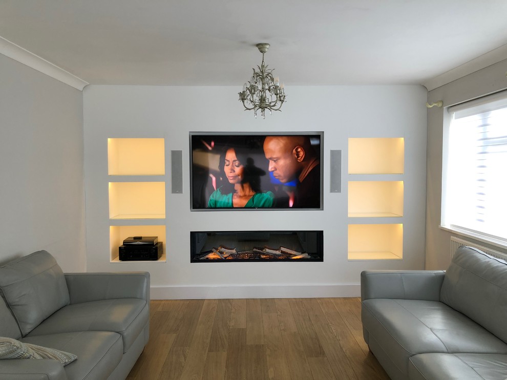 Media Wall - Modern - Living Room - Sussex - by Immersive Cinema Rooms ...