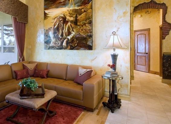 Mediterranean limestone walls venetian plaster - Mediterranean - Living ...