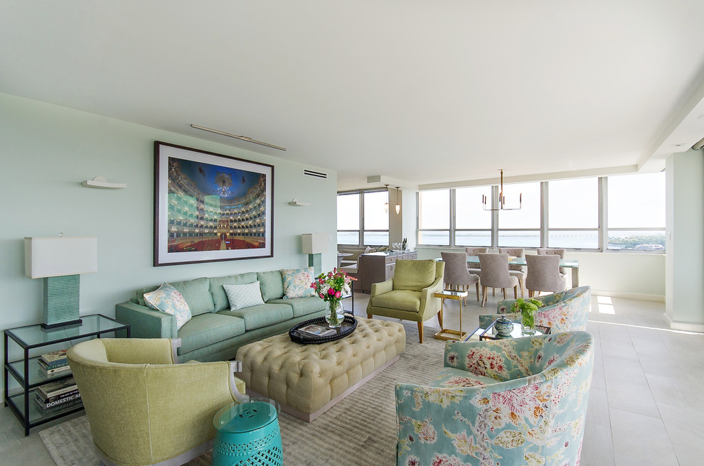 Miami Beach Condo - Beach Style - Living Room - Miami - by Studio ...