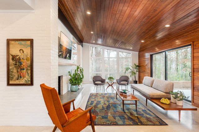 Mid Century Modern Split Level Renovation - Midcentury - Living Room - Other - by Tindall ...