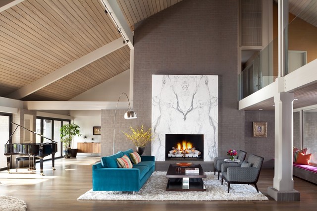 Mid-Century Update - Contemporáneo - Salón - Dénver - de Design Wright ...