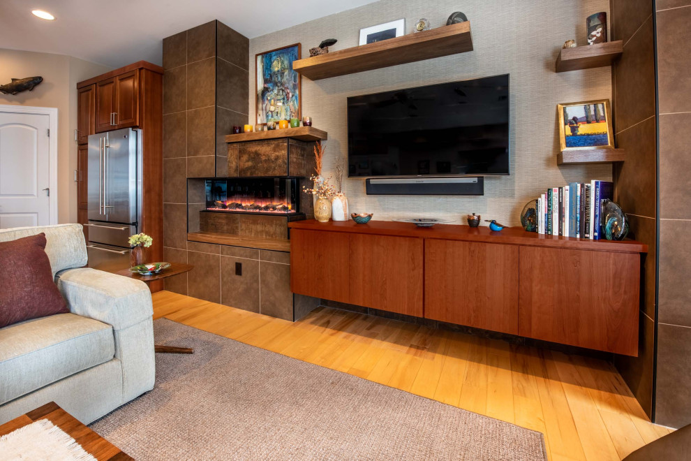 Midcentury Influenced Contemporary Condo - Midcentury - Living Room ...