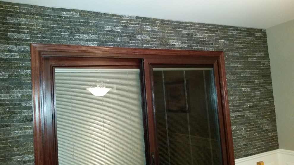 Midnight Mist color blend of granite veneer - Rustic - Living Room ...