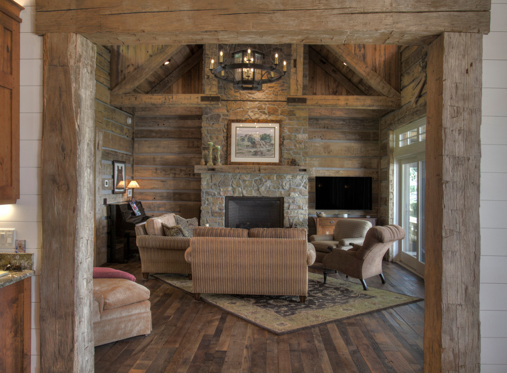 Minnesota Lake Home - Rustic - Living Room - Minneapolis - by Big Wood ...