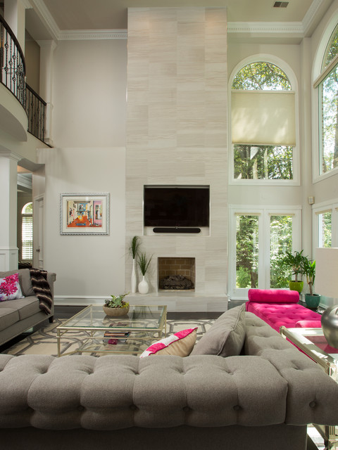 Modern & Elegant McLean Home - Contemporain - Salon - Washington, D.C ...