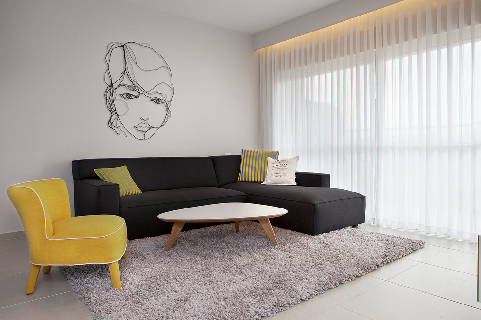 modern apartment design in kfar-saba, israel - Modern - Living Room ...
