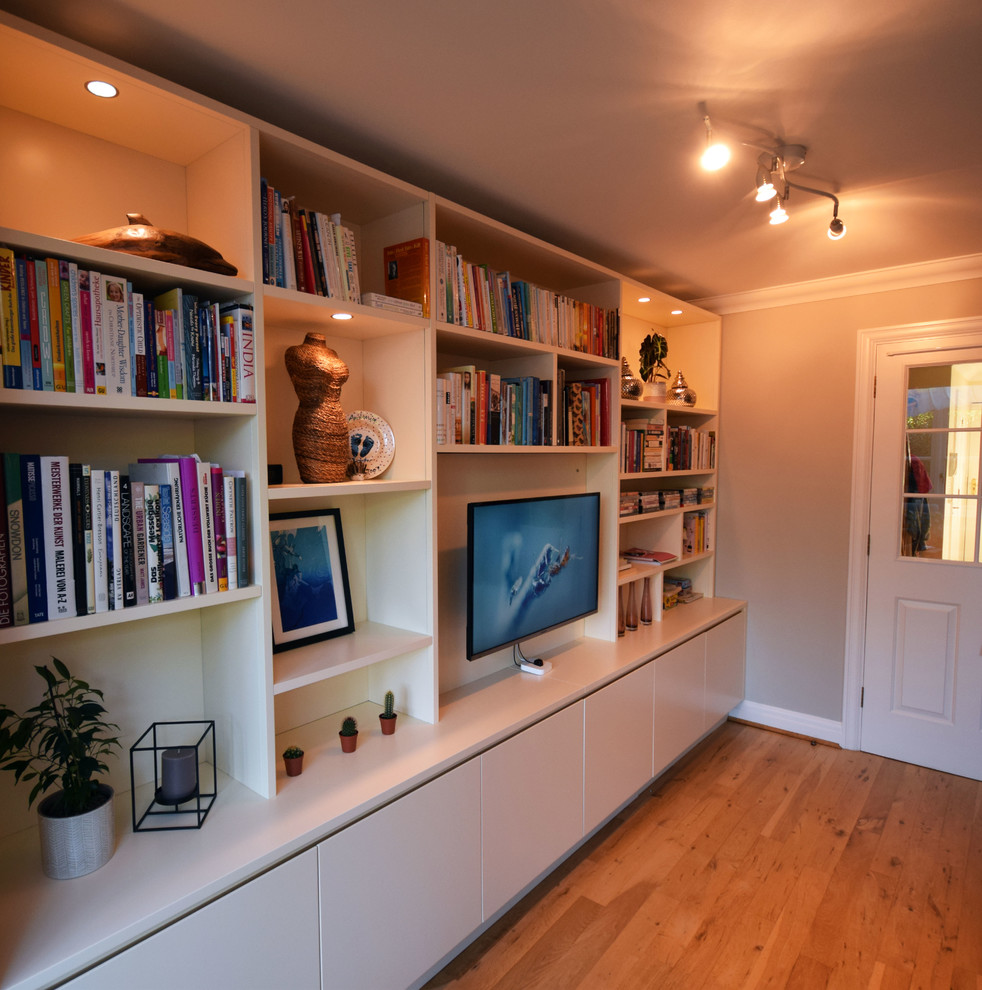 Modern Asymmetric Shelving Media & Display Unit - Hampton, London ...