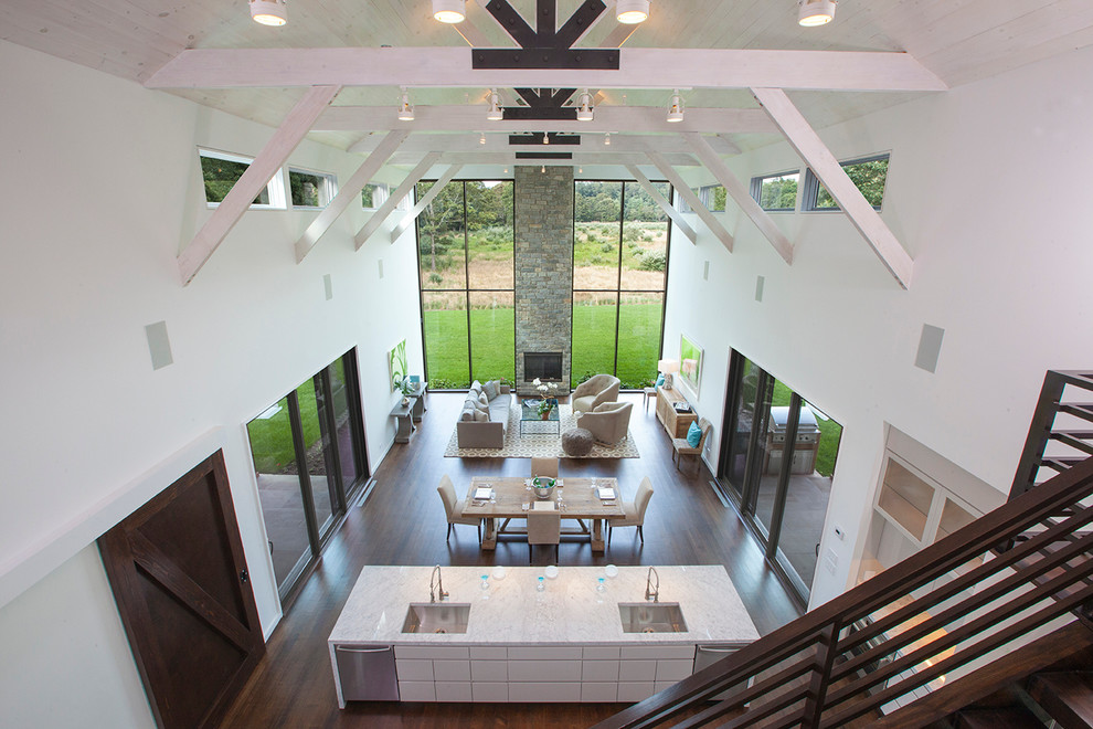 Modern Barn®, "La Grange": Barn Room - Farmhouse - Living Room - New ...