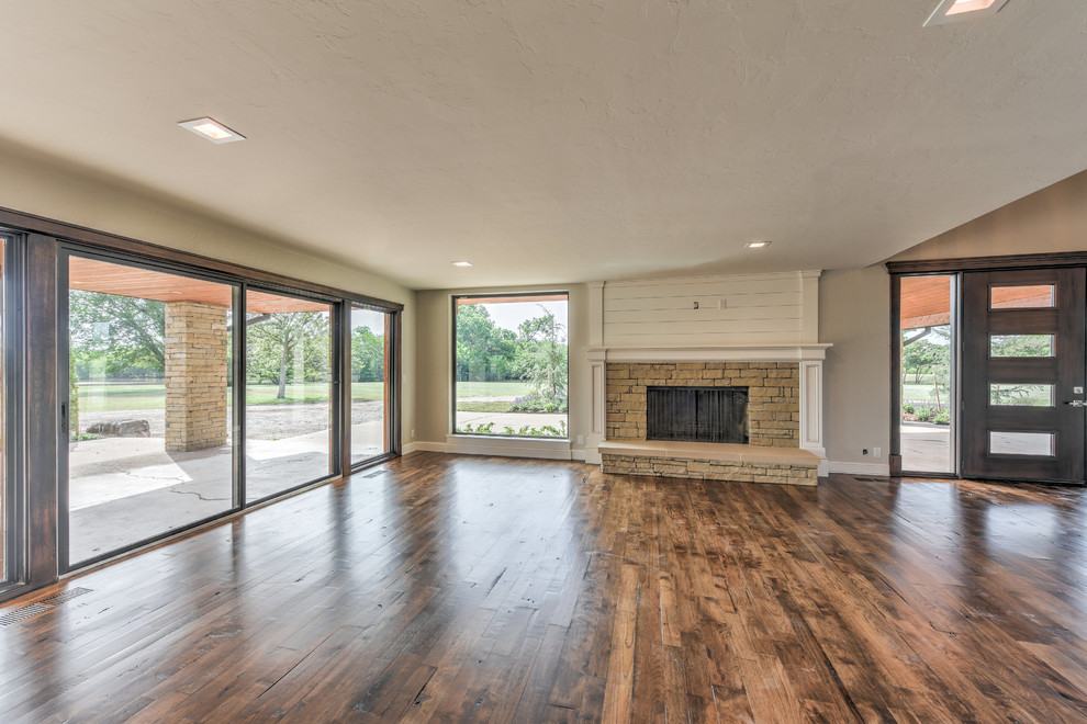 Modern Farmhouse Restoration - Country - Living Room - Oklahoma City ...