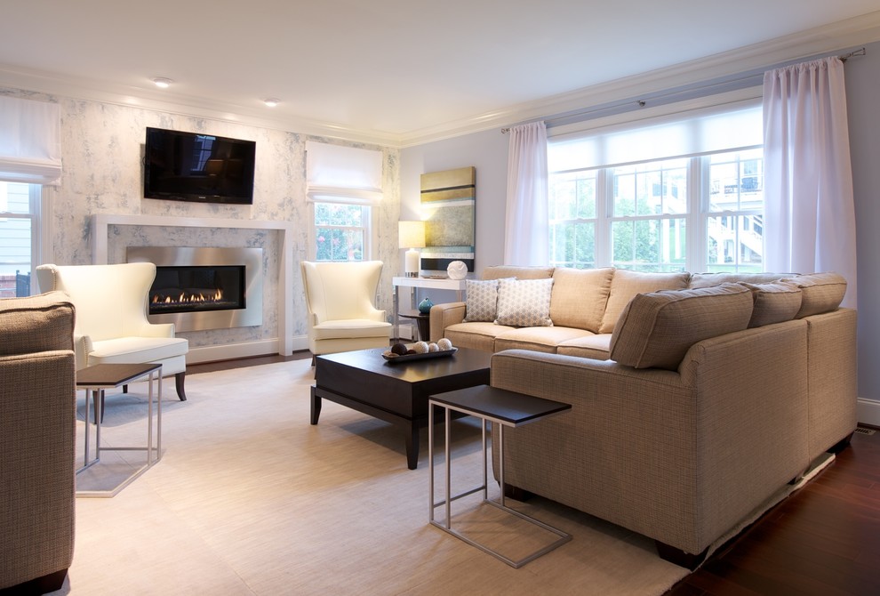Modern meets traditional home in the suburbs - Modern - Living Room ...