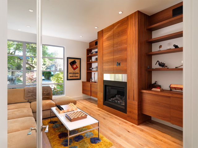 Modern Teak Kitchen Minimalistisch Kuche Vancouver von South Shore Cabinetry Ltd. Houzz