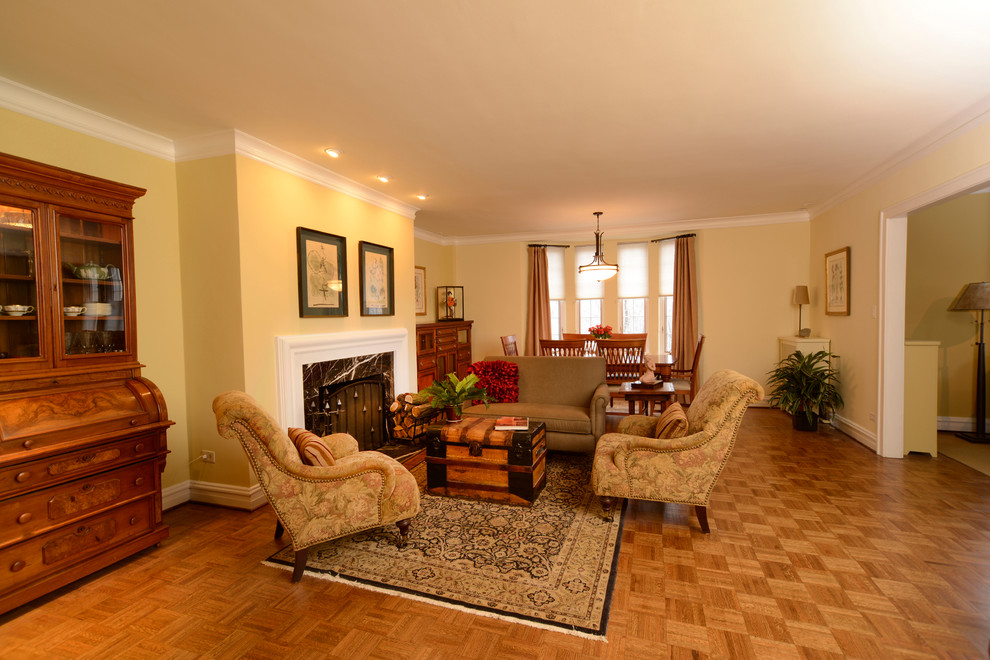 Modernizing the Vintage Condo - Traditional - Living Room - Chicago ...