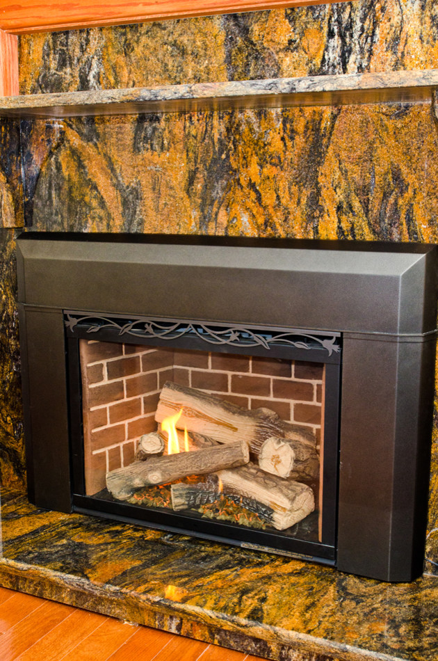 Morocco Granite Fireplace Surround - Modern - Living Room - DC Metro ...