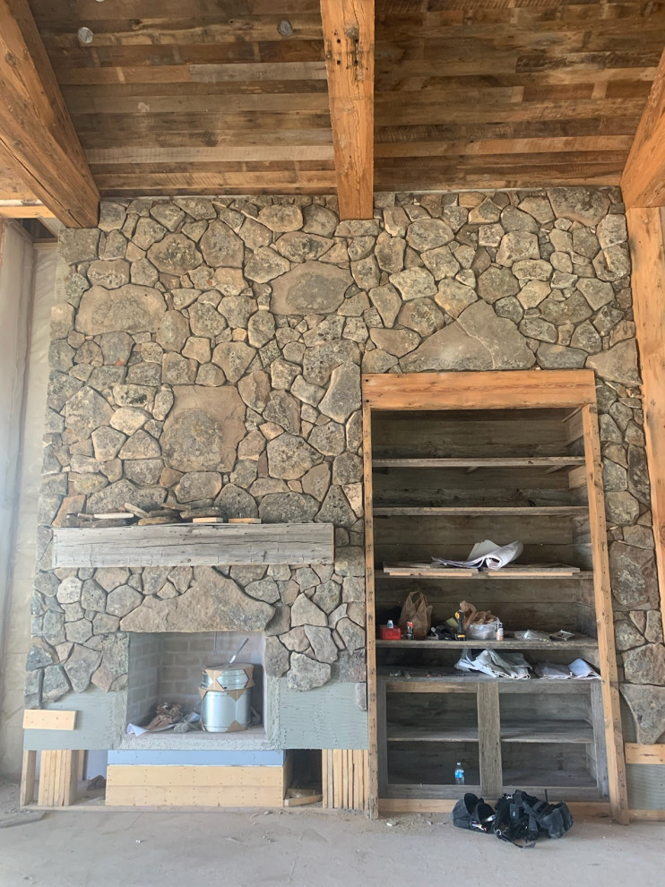 Moss Rock Real Thin Stone Veneer Rustic Interior Wall - Rustic - Living ...