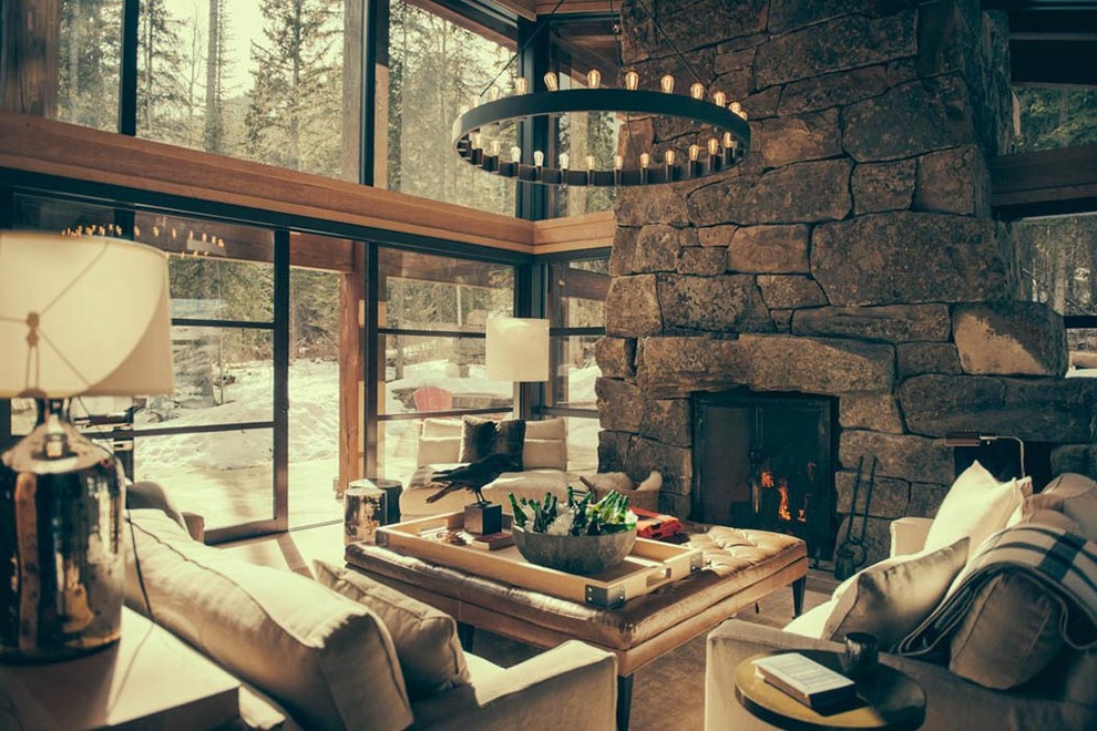 Mountain Cabin - Rustic - Living Room - Calgary - by Mckinley Burkart ...
