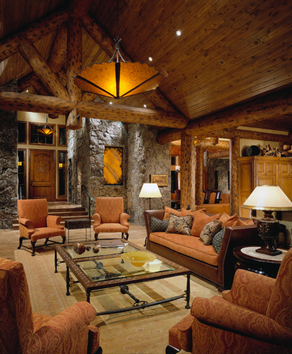 Mountain Formal - Living Room and Entry - Traditional - Living Room ...