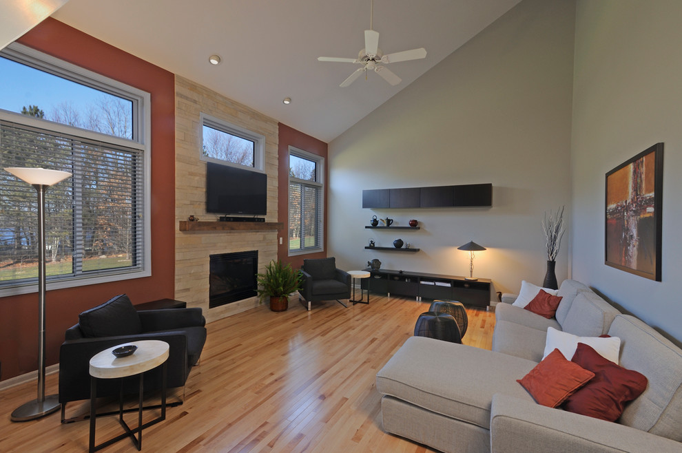 N. Lake Orchard Foyer and Living Room - Contemporary - Living Room ...