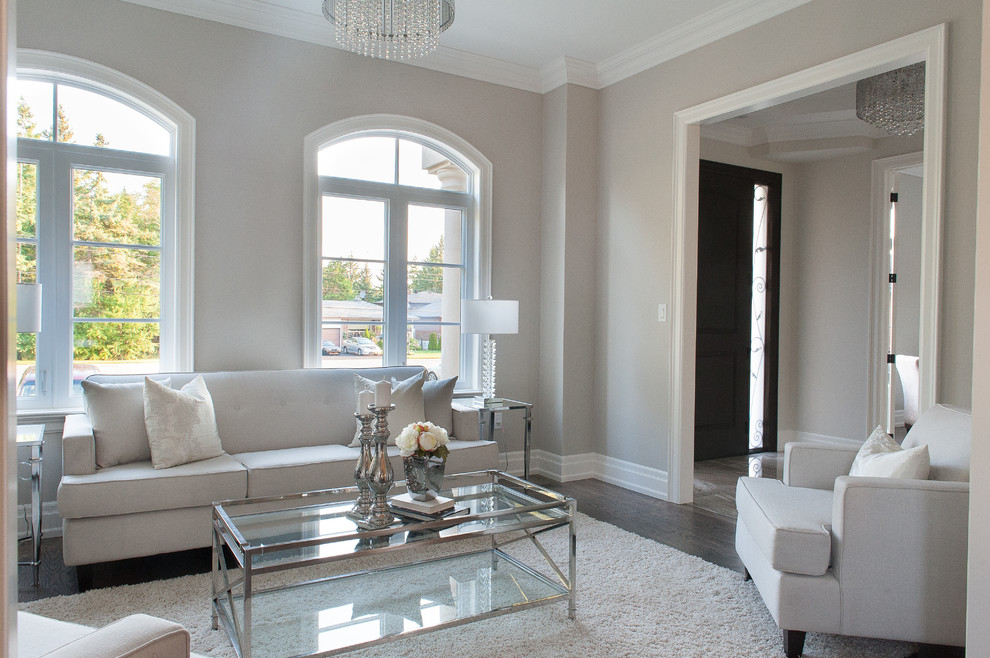 Natural Light Living Room with Double Windows - Transitional - Living ...