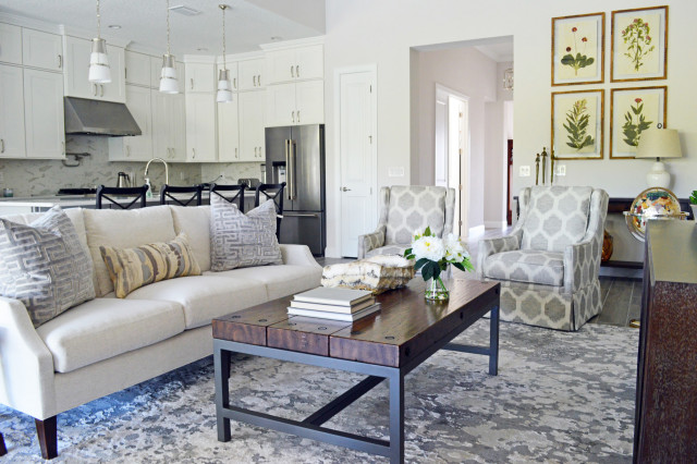 Neutral Great Room with Feature Wall - Transitional - Living Room - by ...