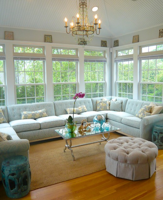 New Canaan Sunroom - Transitional - Living Room - New York - by Buffy ...