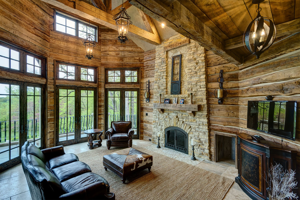 Traditional Rustic Estate - Rustic - Living Room - Chicago - by On Edge ...