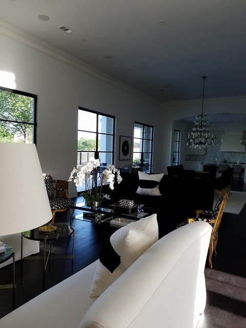 New Wrought Iron Window Casing - Contemporary - Living Room - Houston ...