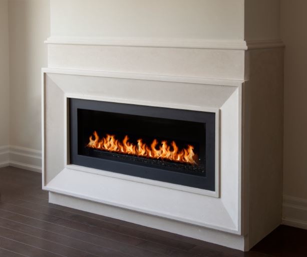 Linear fireplace mantel - Modern - Living Room - Boston - by Omega ...