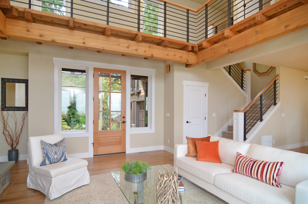Northwest Craftsman Waterfront Home - Craftsman - Living Room - Seattle ...