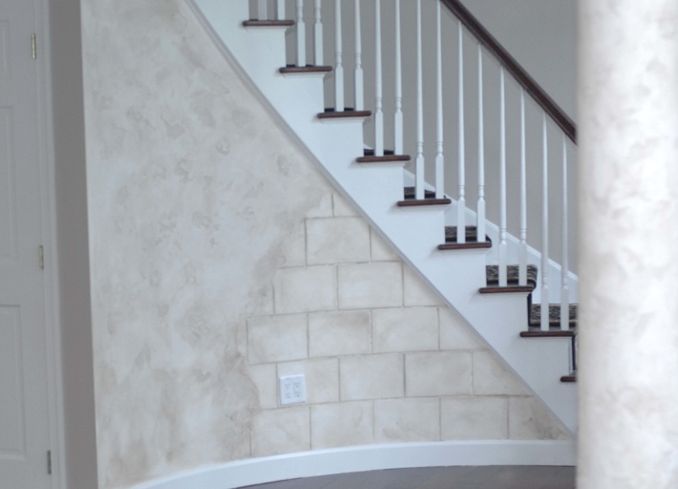 Oceanport Venetian Plaster Walls - Traditional - Staircase - Charleston ...