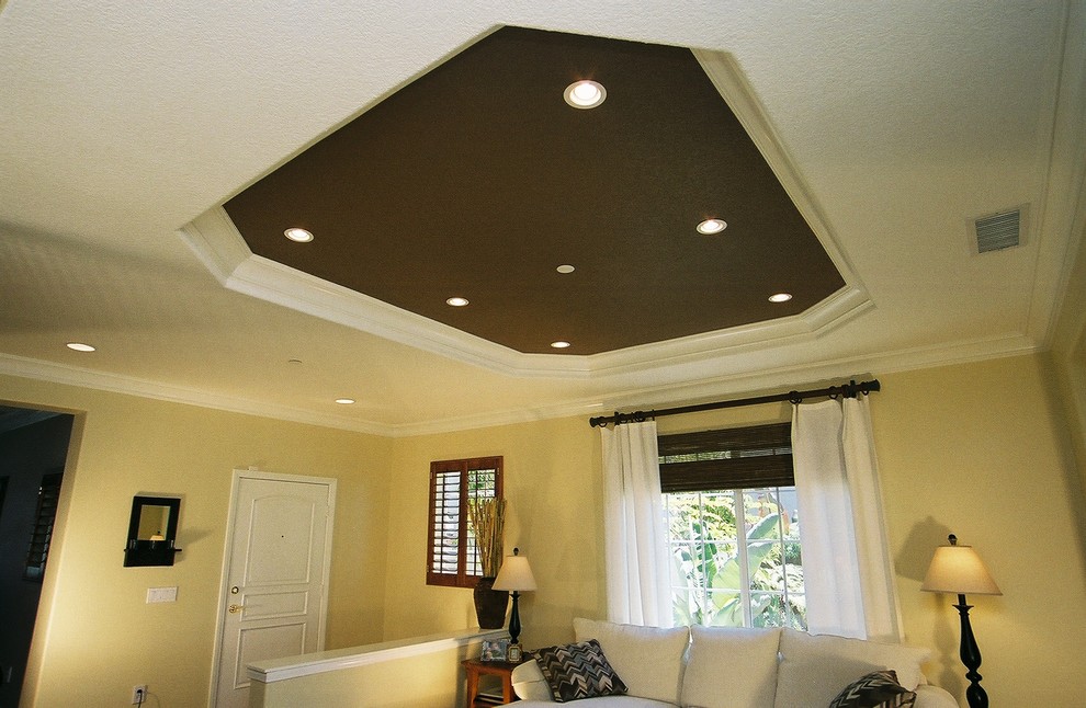 Octagon Coffer Ceiling - Traditional - Living Room - Orange County - by ...