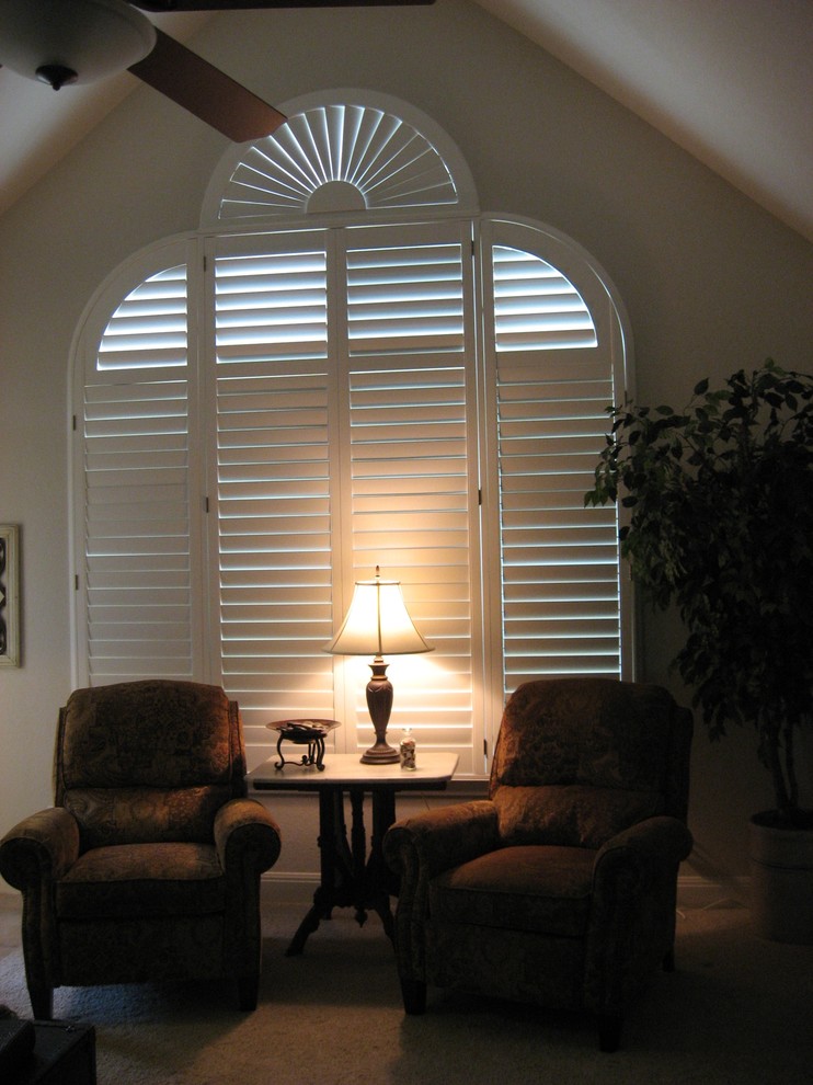 Odd Shaped Windows - Traditional - Living Room - Houston - by Blinds ...