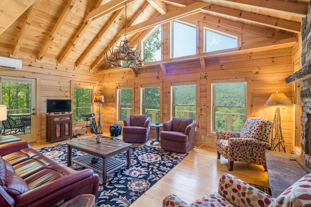 "Off Grid" Blue Ridge Log Cabins - Craftsman - Salon - Autres ...