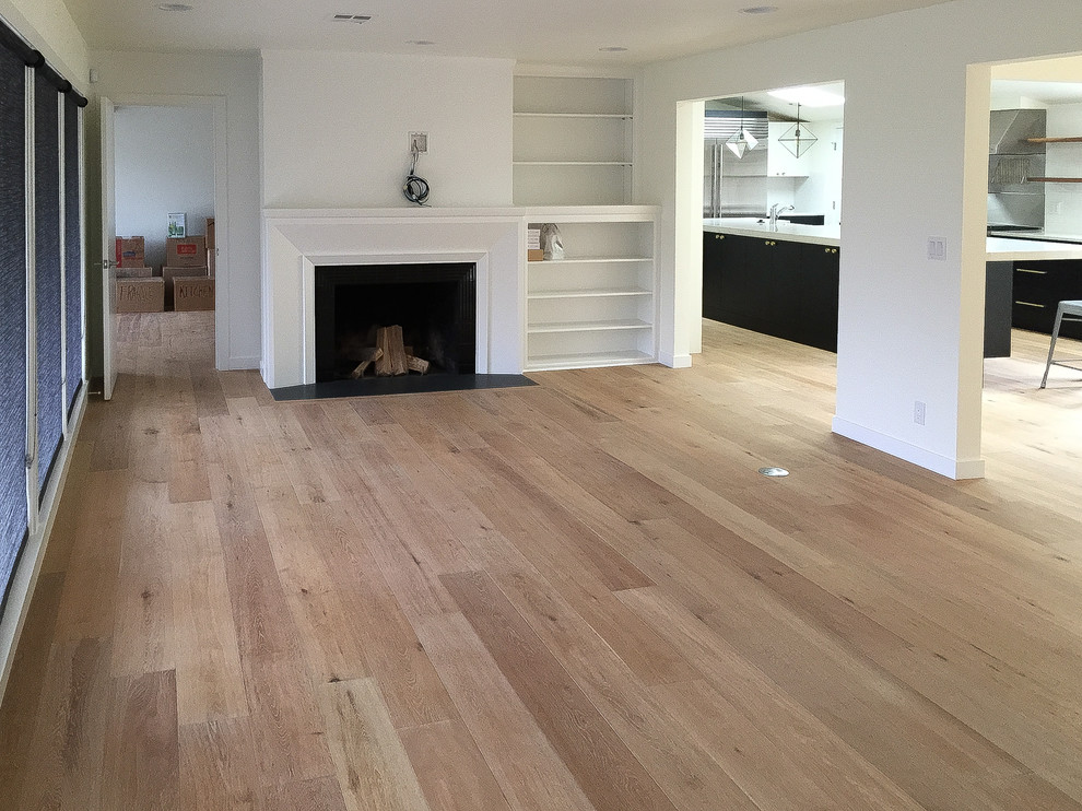 Old World Fallen Timber Hardwood Floor with Subway Tiles Kitchen ...