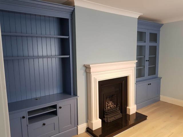 One display cabinet and one tv unit. Finished in Viking blue ...