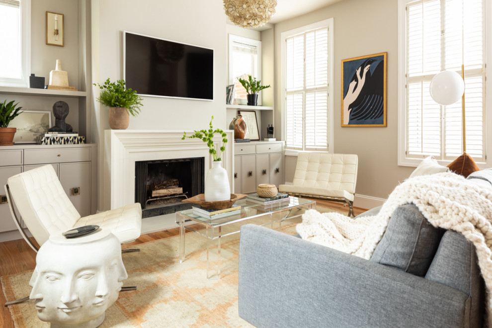 Open Concept - Fireplace - Contemporary - Living Room - Philadelphia ...