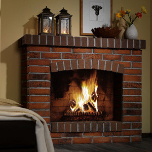 Open fire place chamber with brickpanels, Non-Combustible - Rustic ...