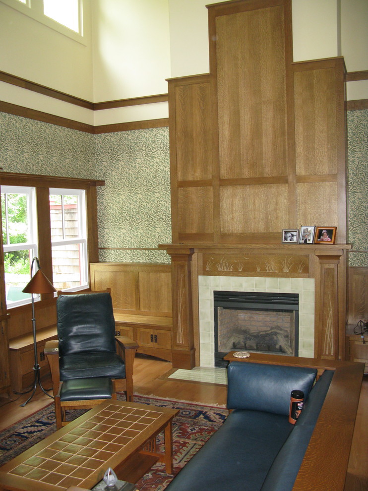 Our Humble Interpretation of Stickley Cabinets - Traditional - Living ...