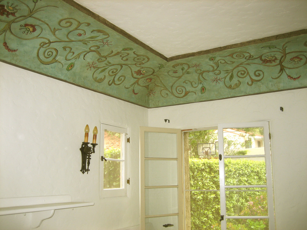Painted Ceiling With Spanish Colonial Revival Ornament - Traditional ...