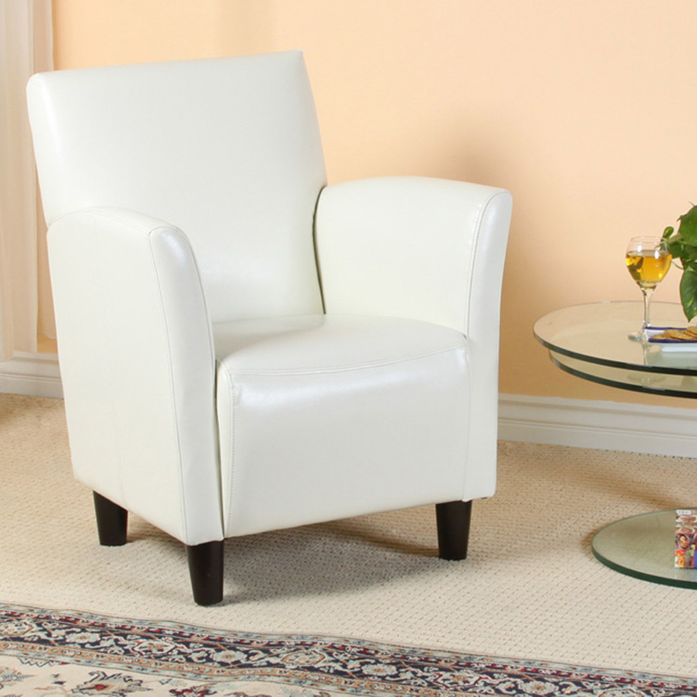 Pismo Ivory Leather Club Chair - Modern - Living Room - Los Angeles ...
