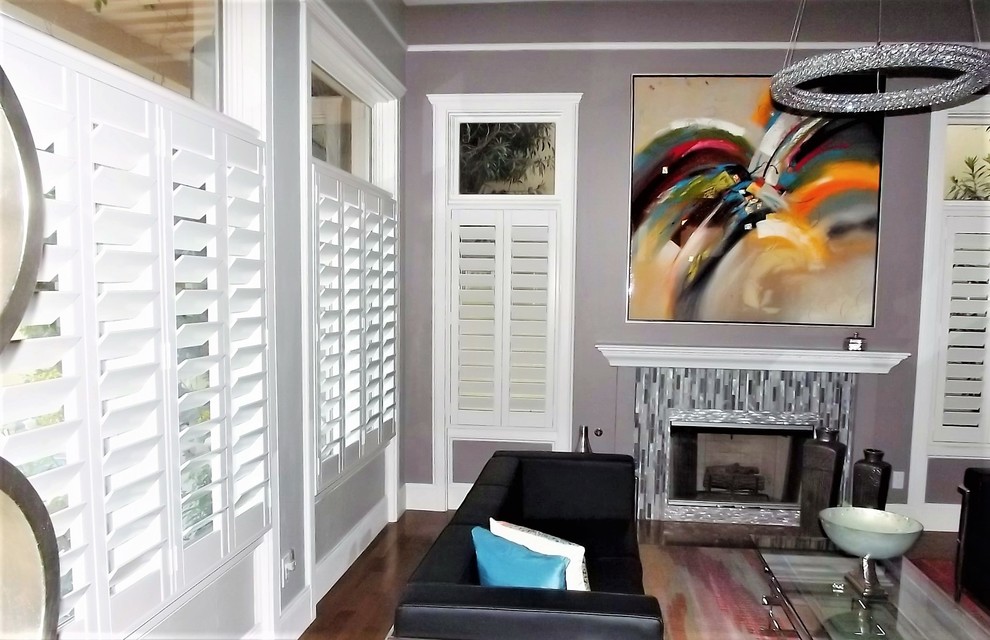 Plantation shutters for Modern Homes - Modern - Living Room - Tampa - by Sunburst Shutters ...