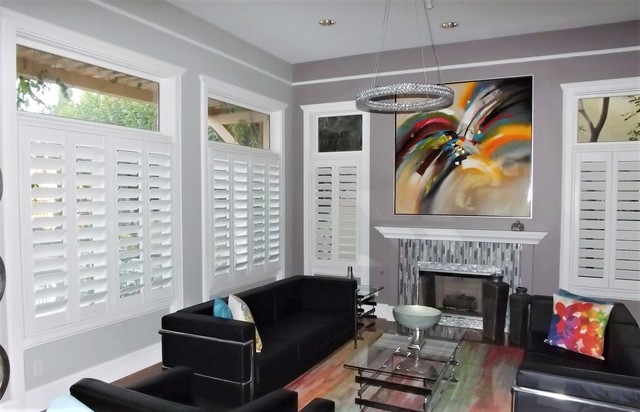 Plantation Shutters for Modern Homes - Modern - Living Room - Houston - by Sunburst Shutters ...