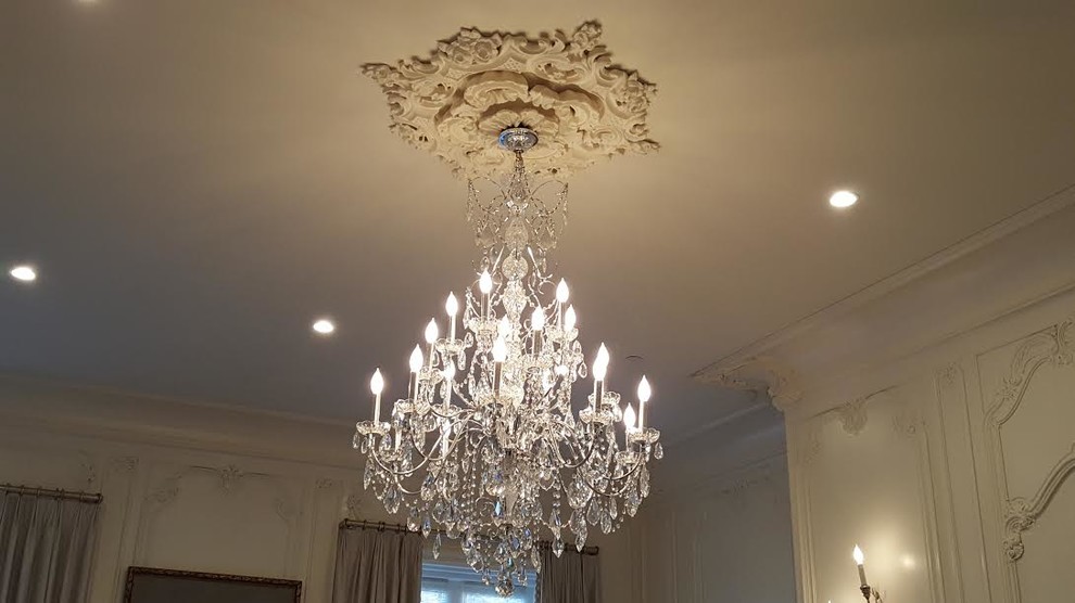 Plaster Crown Restoration and new Ceiling Medallions - Living Room ...