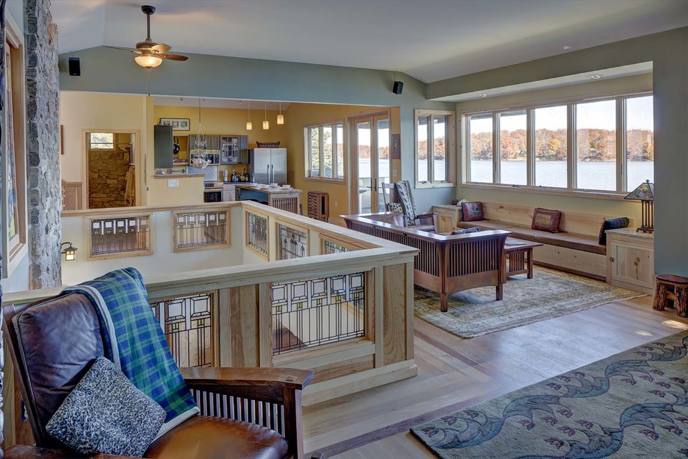 Prairie-style lake house, 2014-2016 - Craftsman - Living Room - New ...
